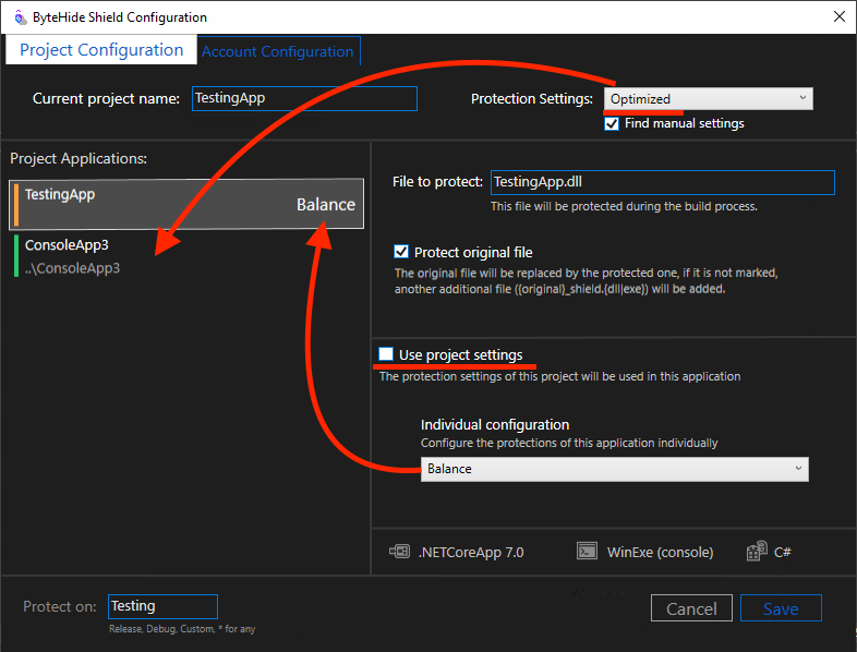 Configure applications - Docs | ByteHide Documentation