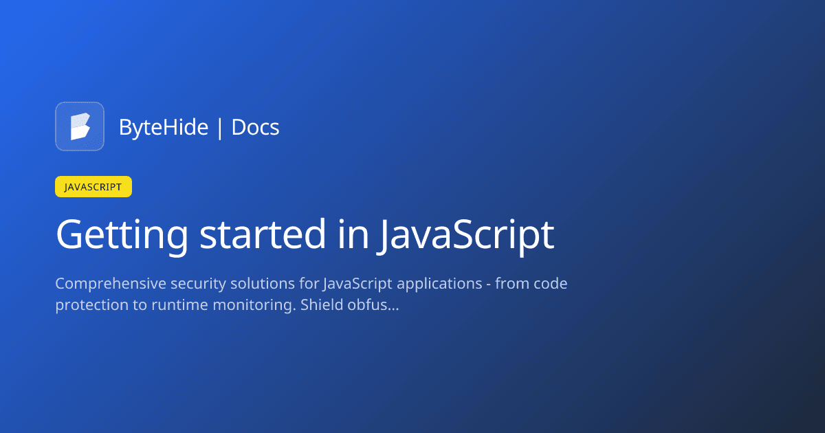 JavaScript Security Platform - ByteHide JavaScript Development Tools ...